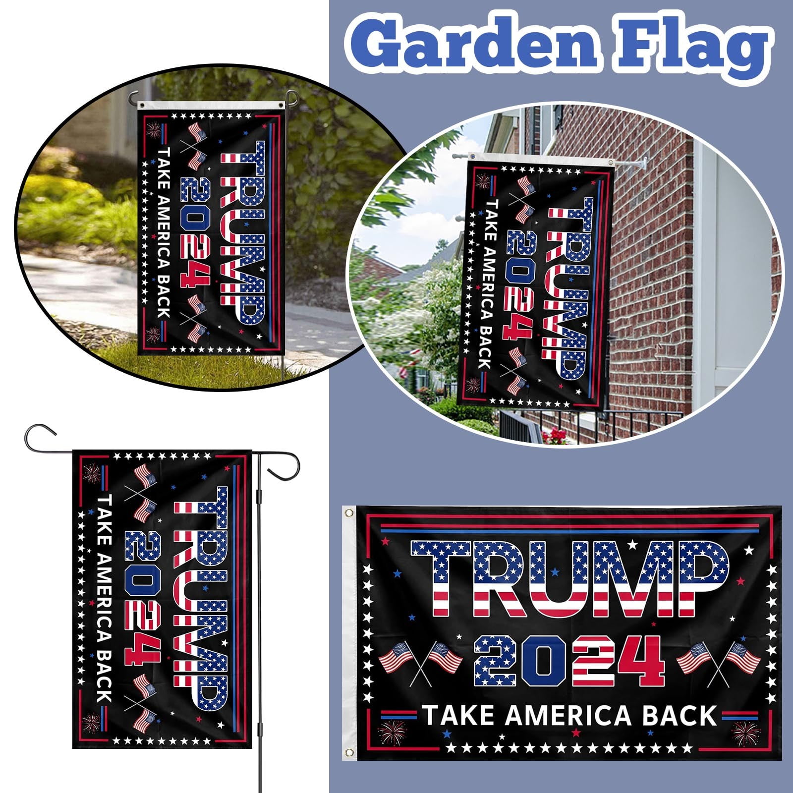 Trump 2024 Flag President Trump Flag Take America Back Banner Indoor ...