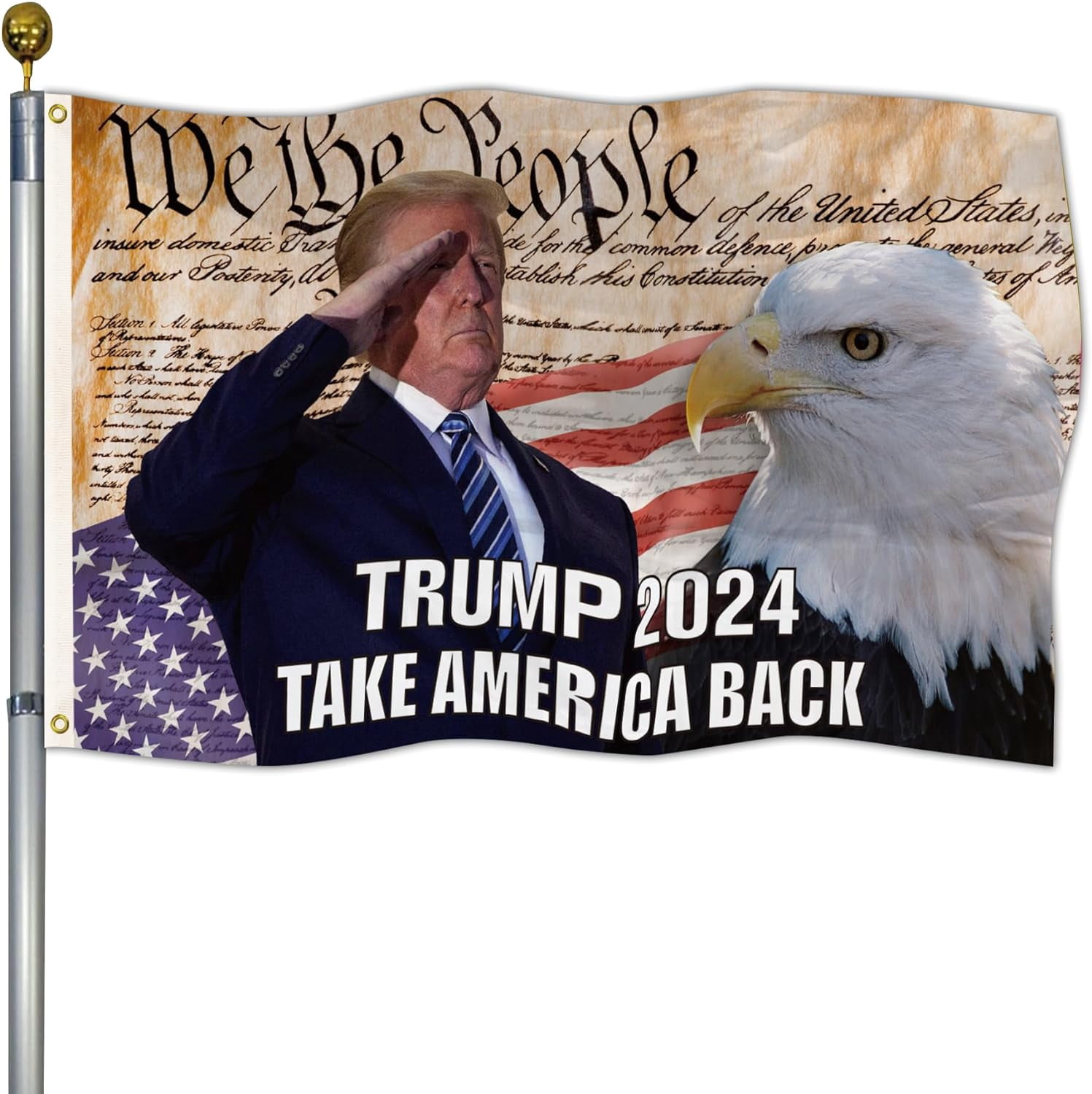 Trump 2024 Flag We The People Flag 4x6 ft Outdoor Flag with 2 Grommets ...