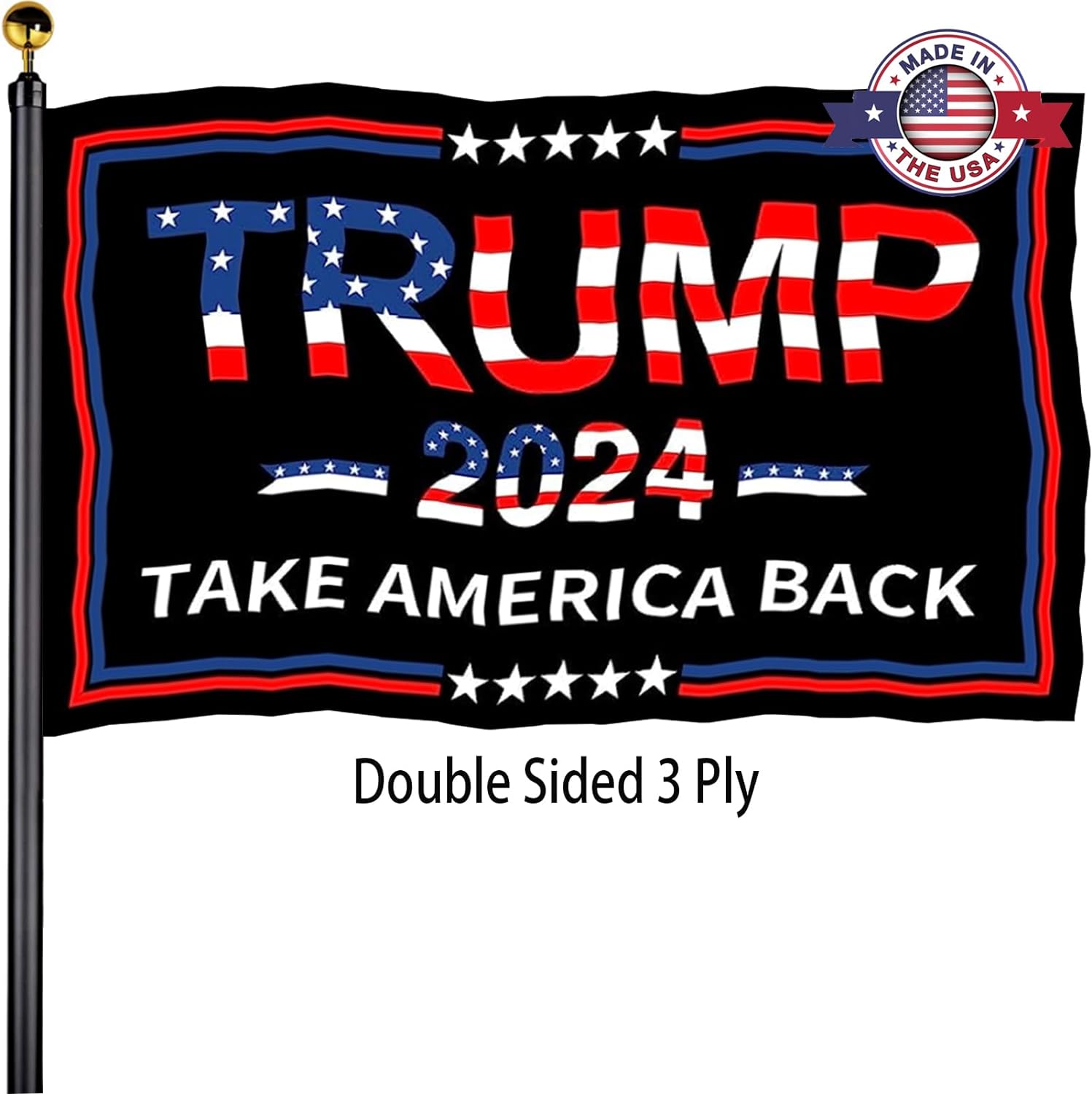 Trump 2024 Flags 3x5 Outdoor Made in USA-Double Sided 3 Ply Heavy Duty ...