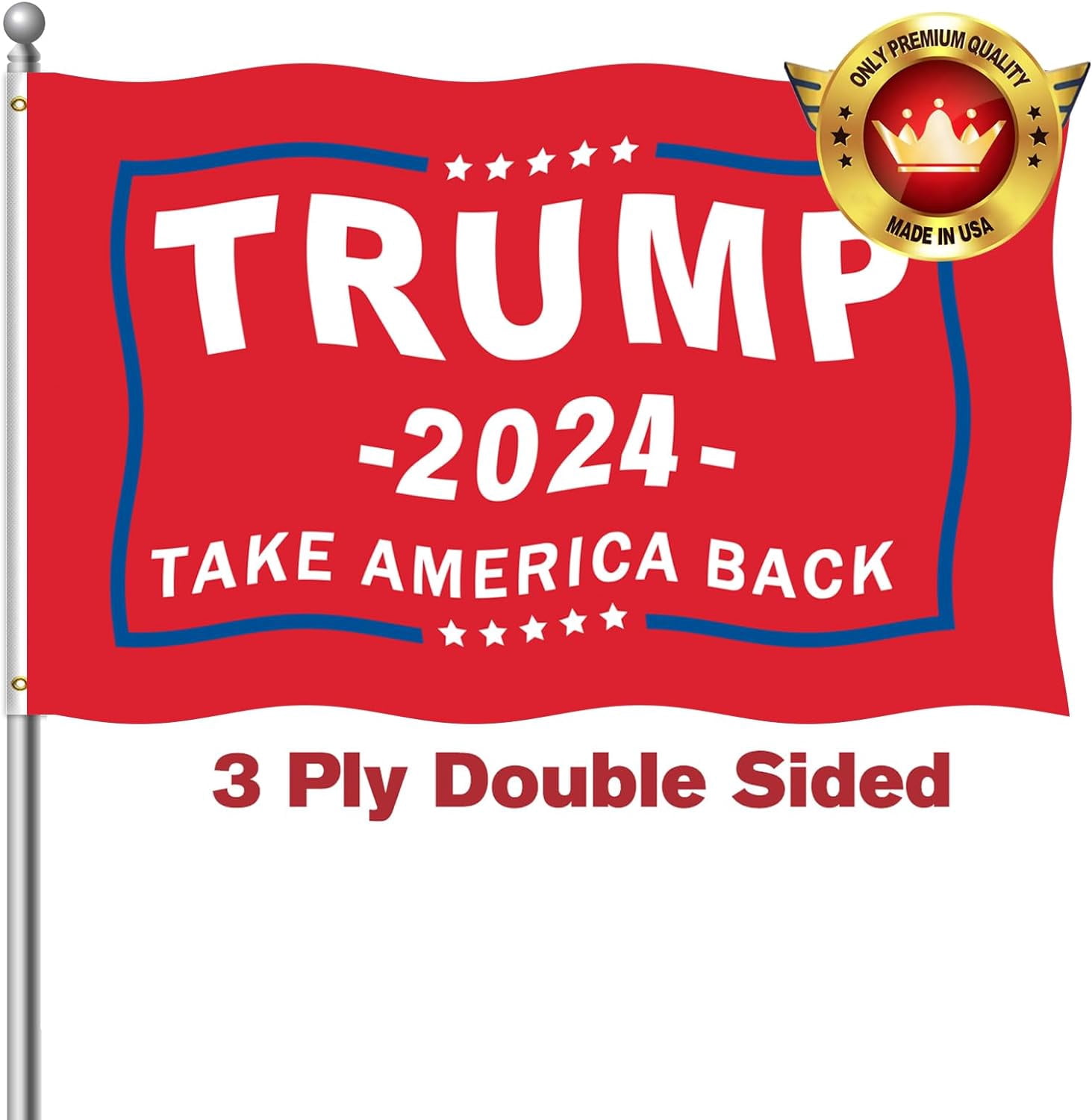 Trump 2024 Flags 3x5 Outdoor Made in USA Double Sided 3 Ply Take ...
