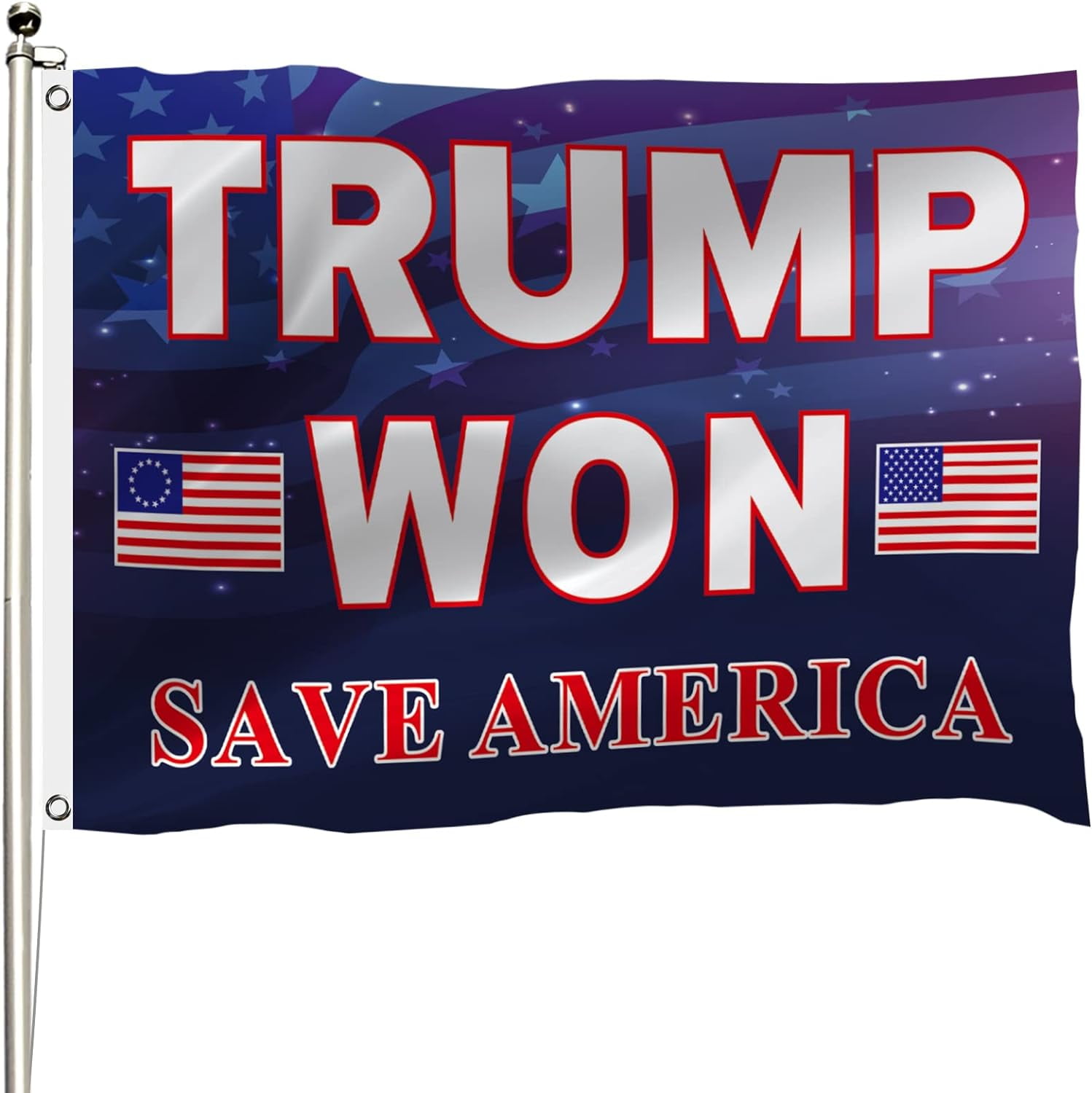 Trump 2024 Flags, Trump Won Save America Flag with Two Grommets ...