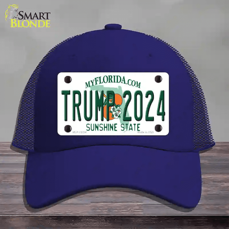 Trump 2024 Florida Novelty License Plate Hat Mesh Royal Blue - Walmart.com