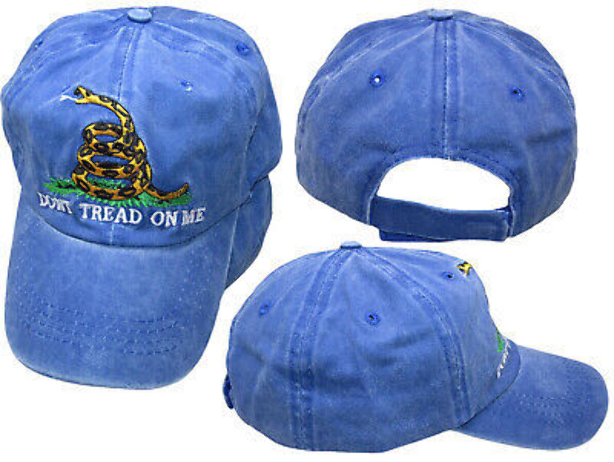 Trump 2024 Gadsden Don't Tread On Me Faded Blue Washed Hat Cap ...
