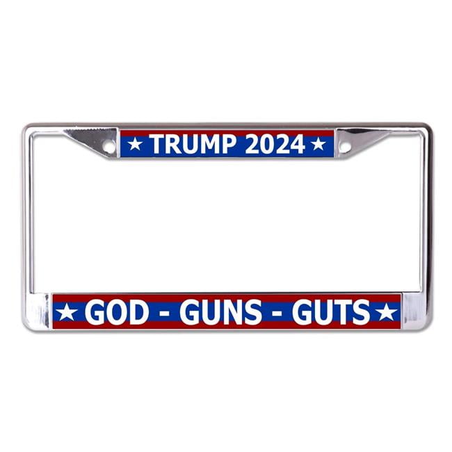 Trump 2024 God Gun Guts Chrome License Plate Frame - Walmart.com