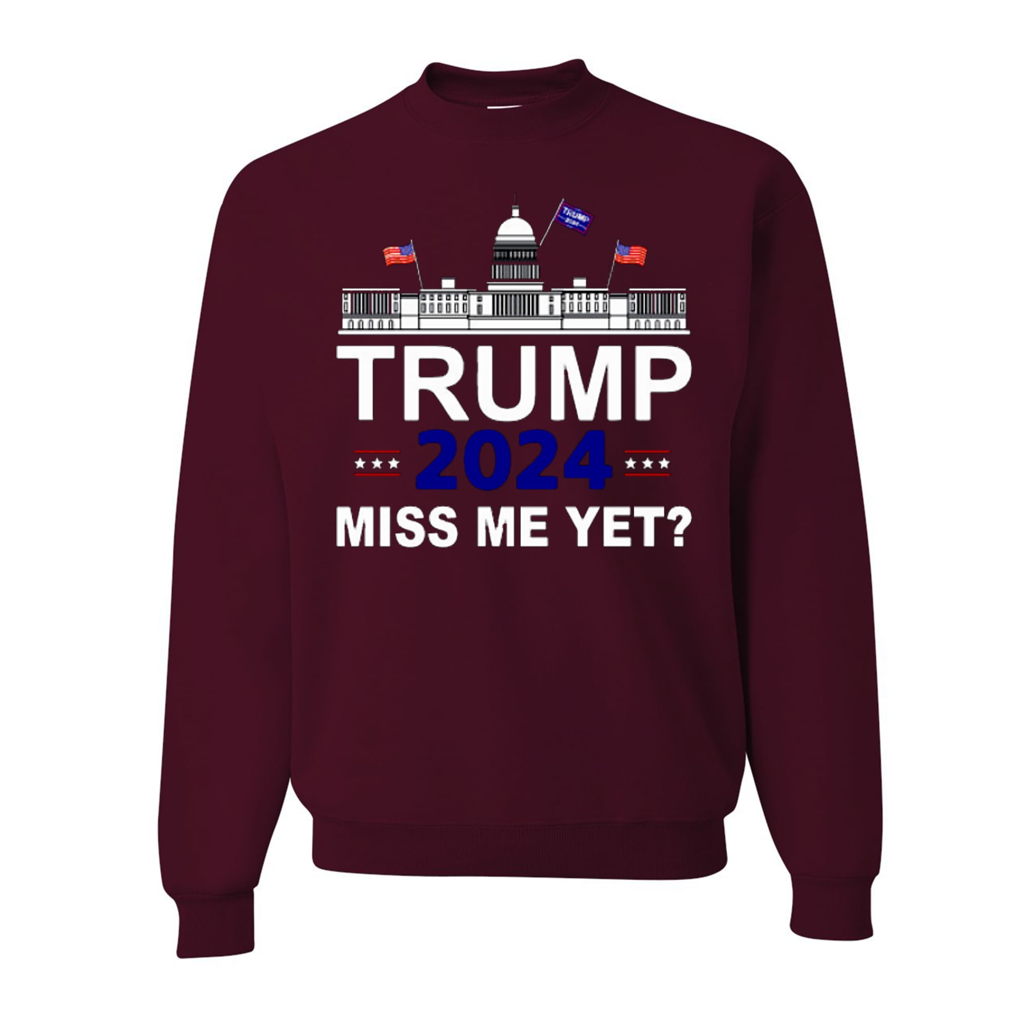 Trump 2024 Graphic Mens Crew Neck , Maroon, Small - Walmart.com