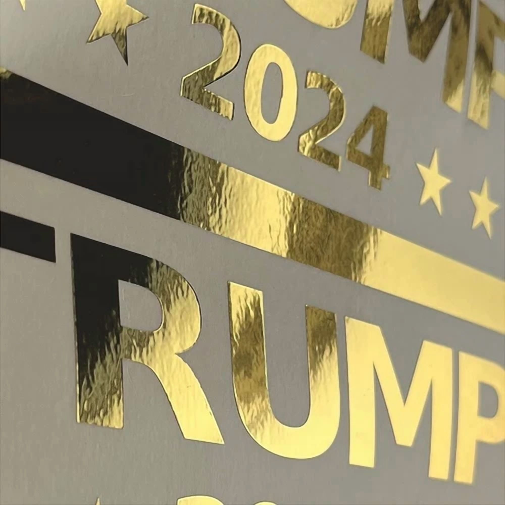 Trump 2024 Large Shiny Gold Vinyl Decal Window Or Bumper Sticker 8" X 2 ...
