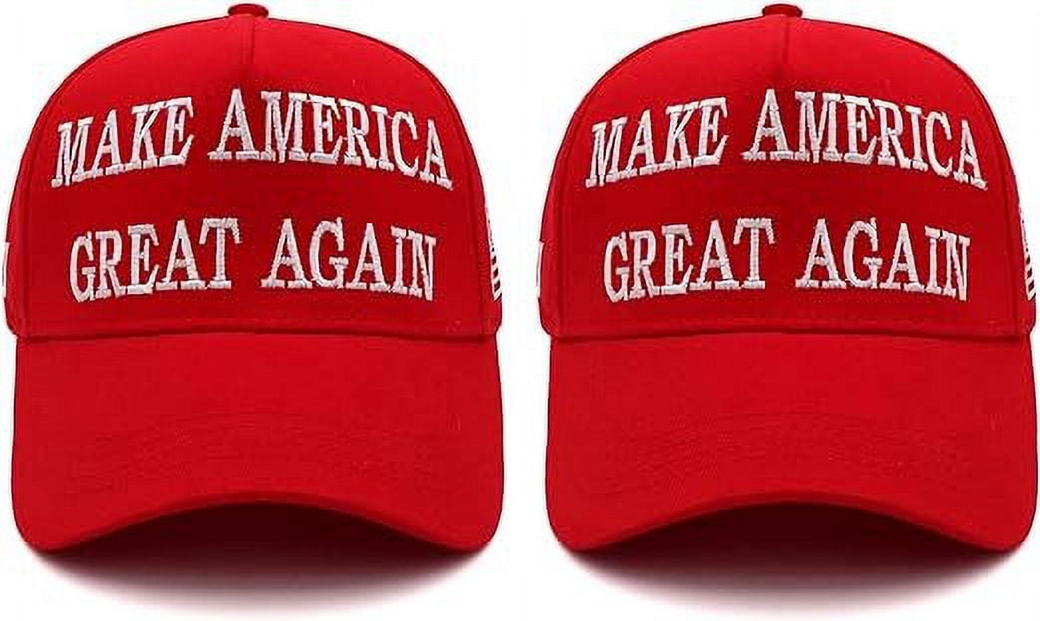 Trump 2024 MAGA Hats - Red Make America Great Again Caps with USA Flag ...