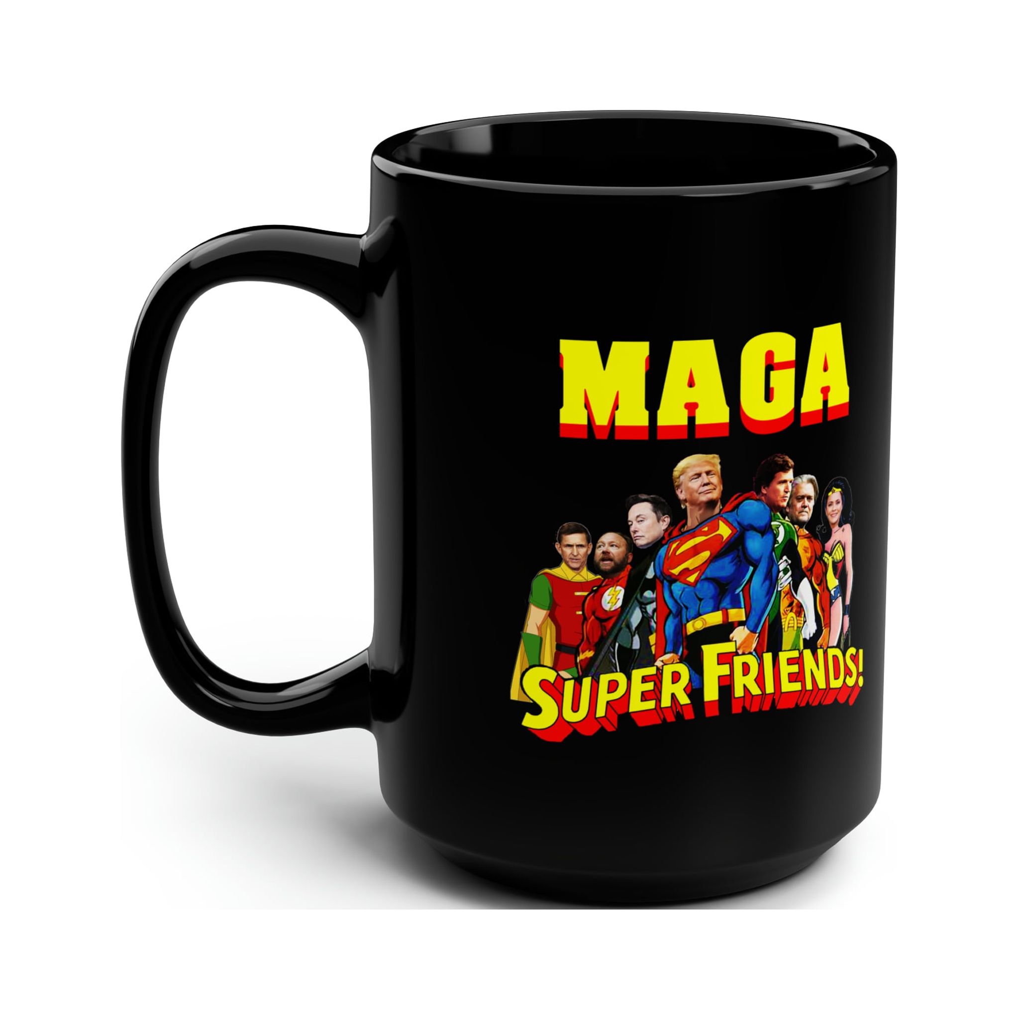 Trump 2024 MAGA Super Friends! Black Mug 15oz - Walmart.com