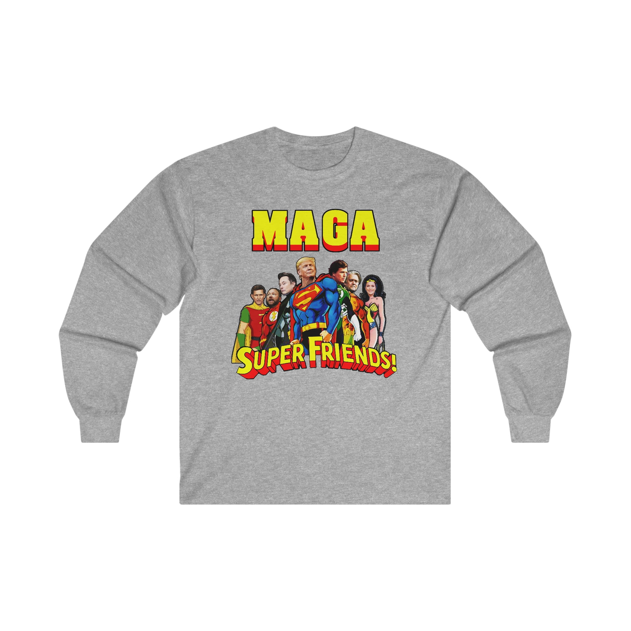 Trump 2024 MAGA Super Friends! unisex Long Sleeve Tee - Walmart.com