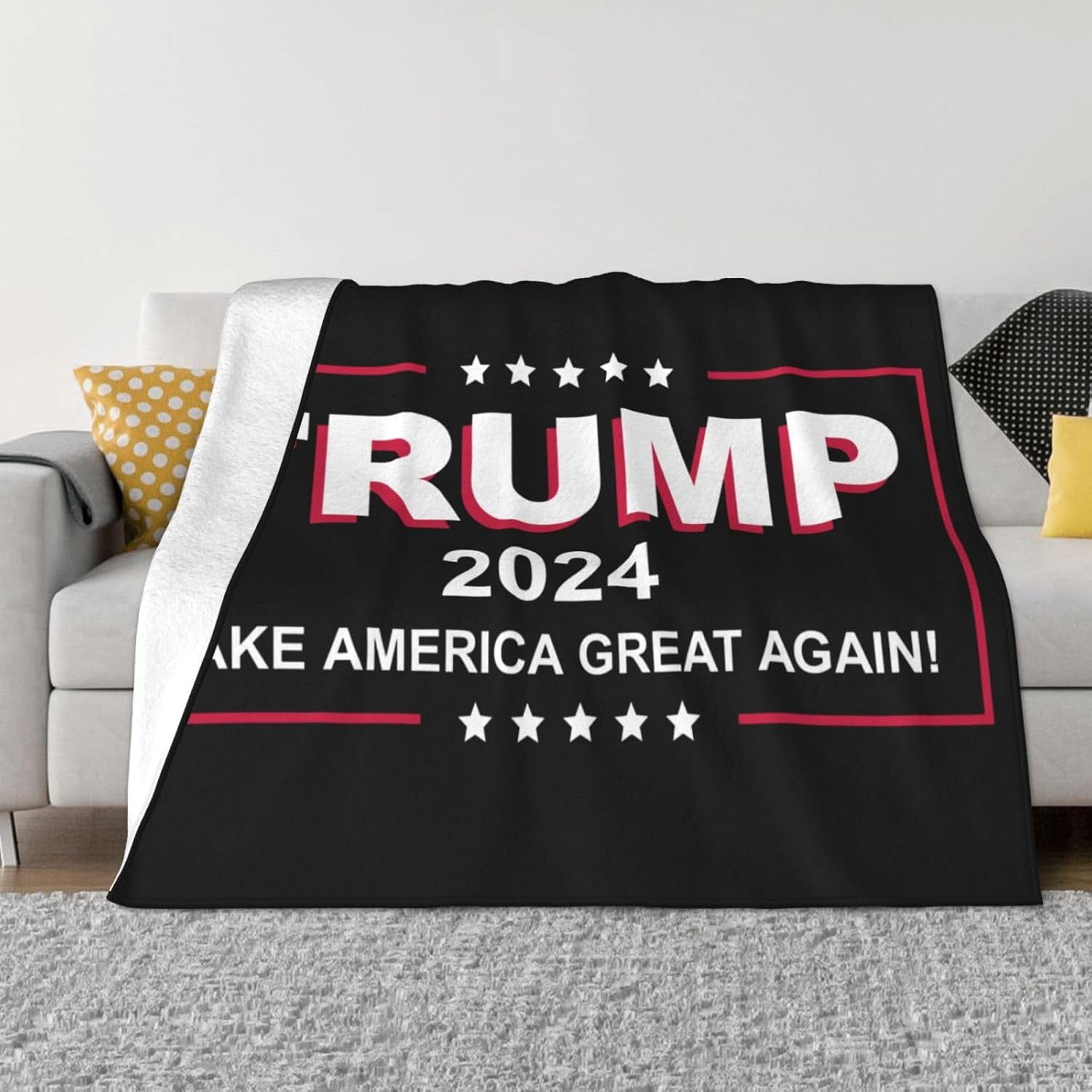 Trump 2024 Make America Great Again! Blanket Gifts Funny Throw Blanket ...