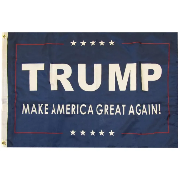 Trump 2024 Make America Great Again MAGA Blue 100D Woven Poly Nylon 2x3 ...