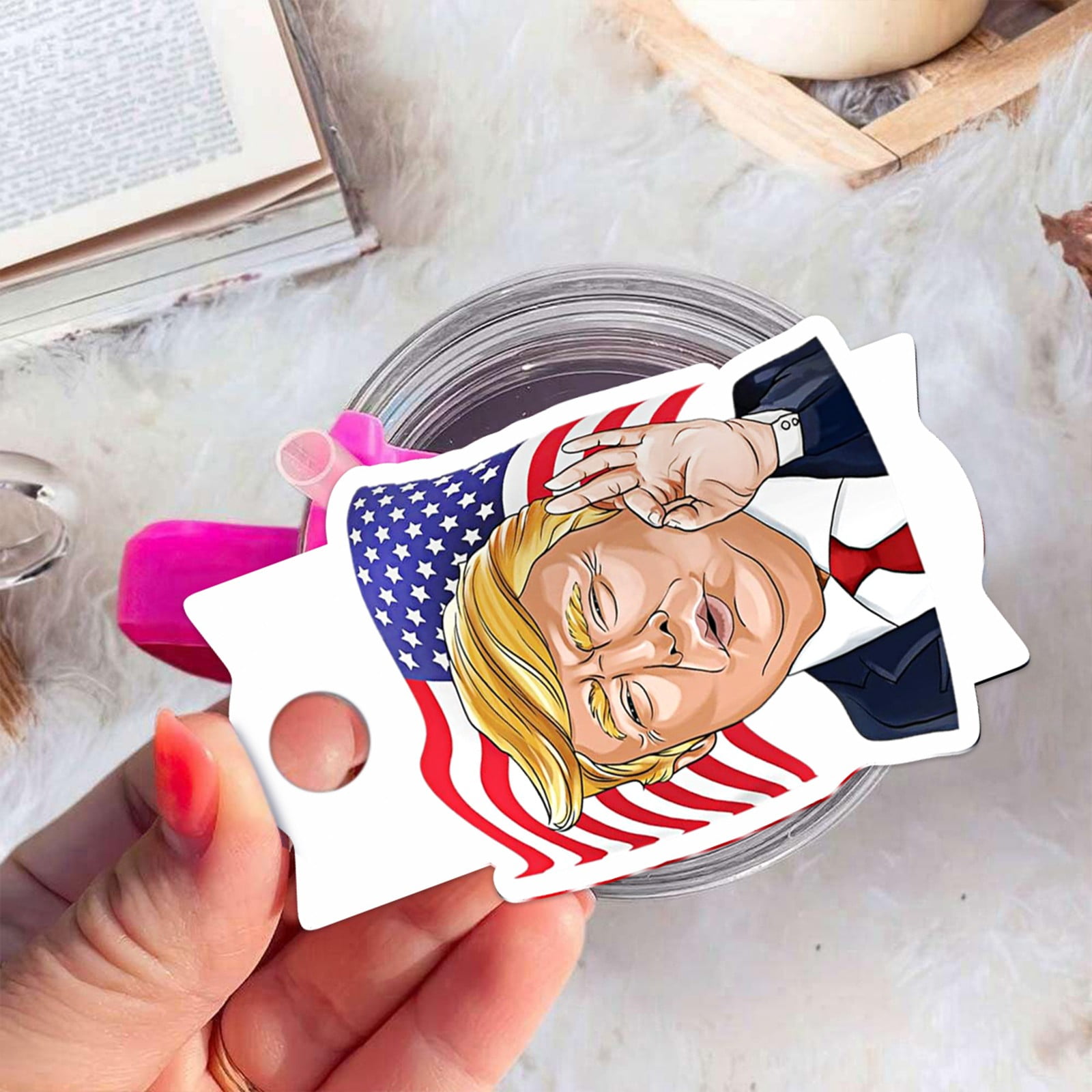 Trump 2024 Trump Merch Trick Cup Lid Label Decoration Acrylic Brand ...