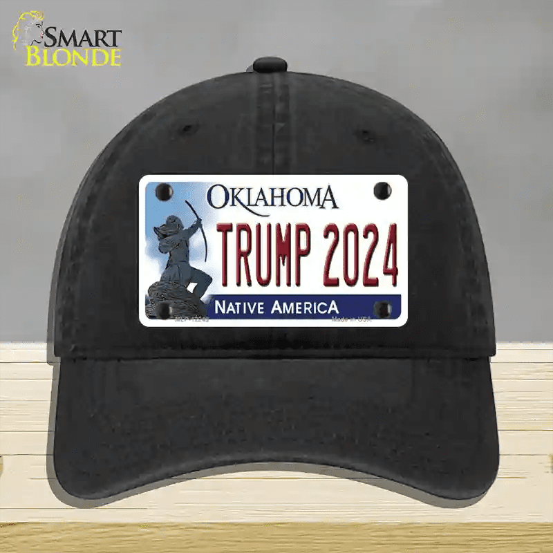 Trump 2024 Oklahoma Novelty License Plate Hat Unconstructed Cotton ...