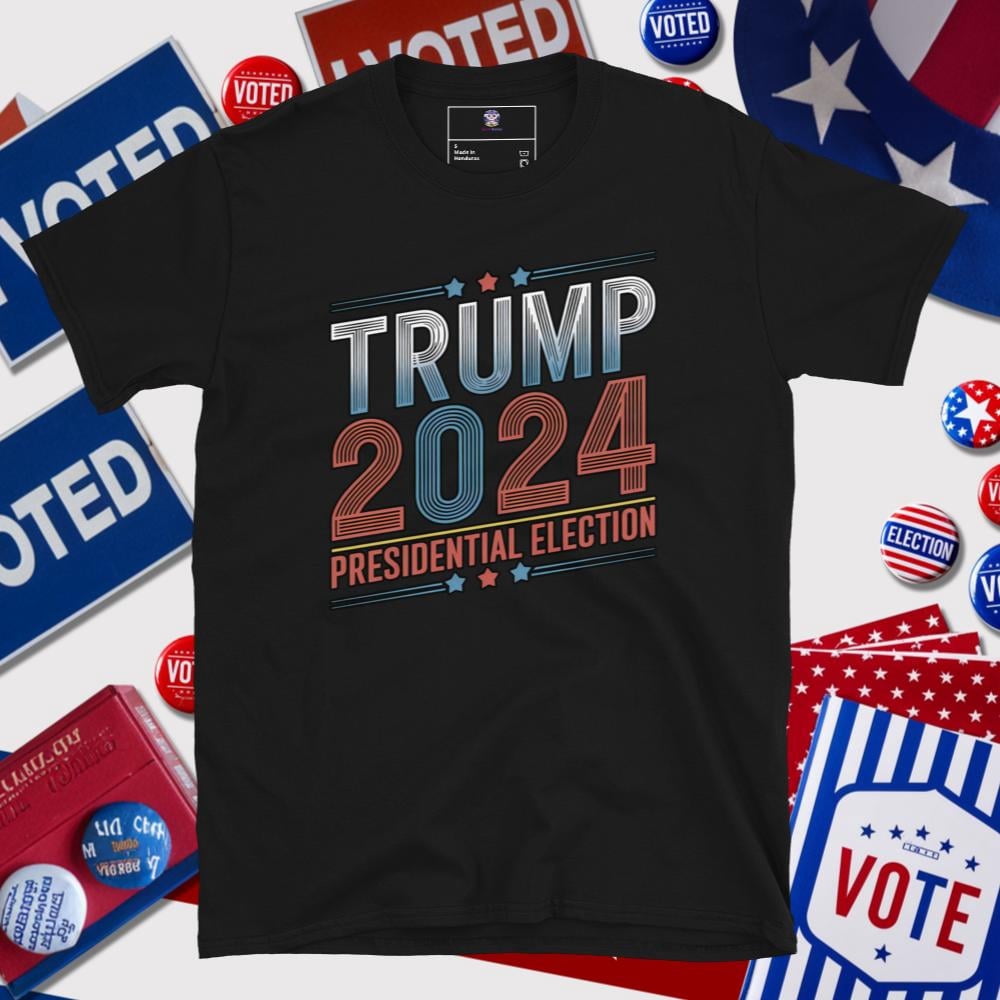 Trump 2024 Presidential Election T-Shirt – Patriotic Red, White & Black ...