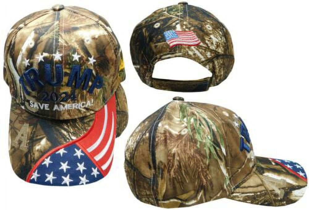 Trump 2024 Save America USA Shadow USA Bill Real Tree Camo Embroidered ...