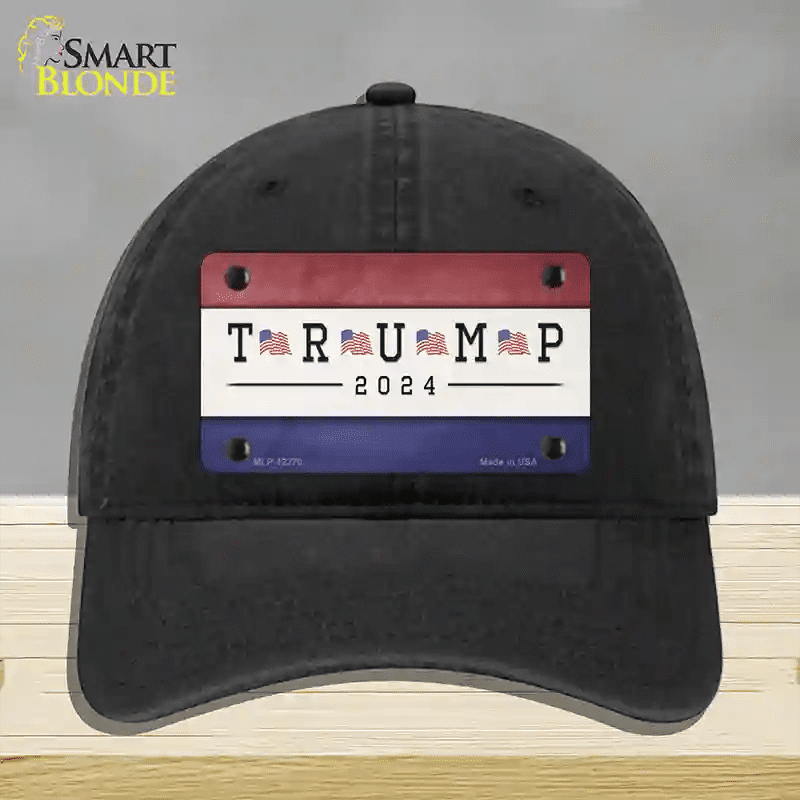Trump 2024 USA Flag Novelty License Plate Hat Unconstructed Cotton ...