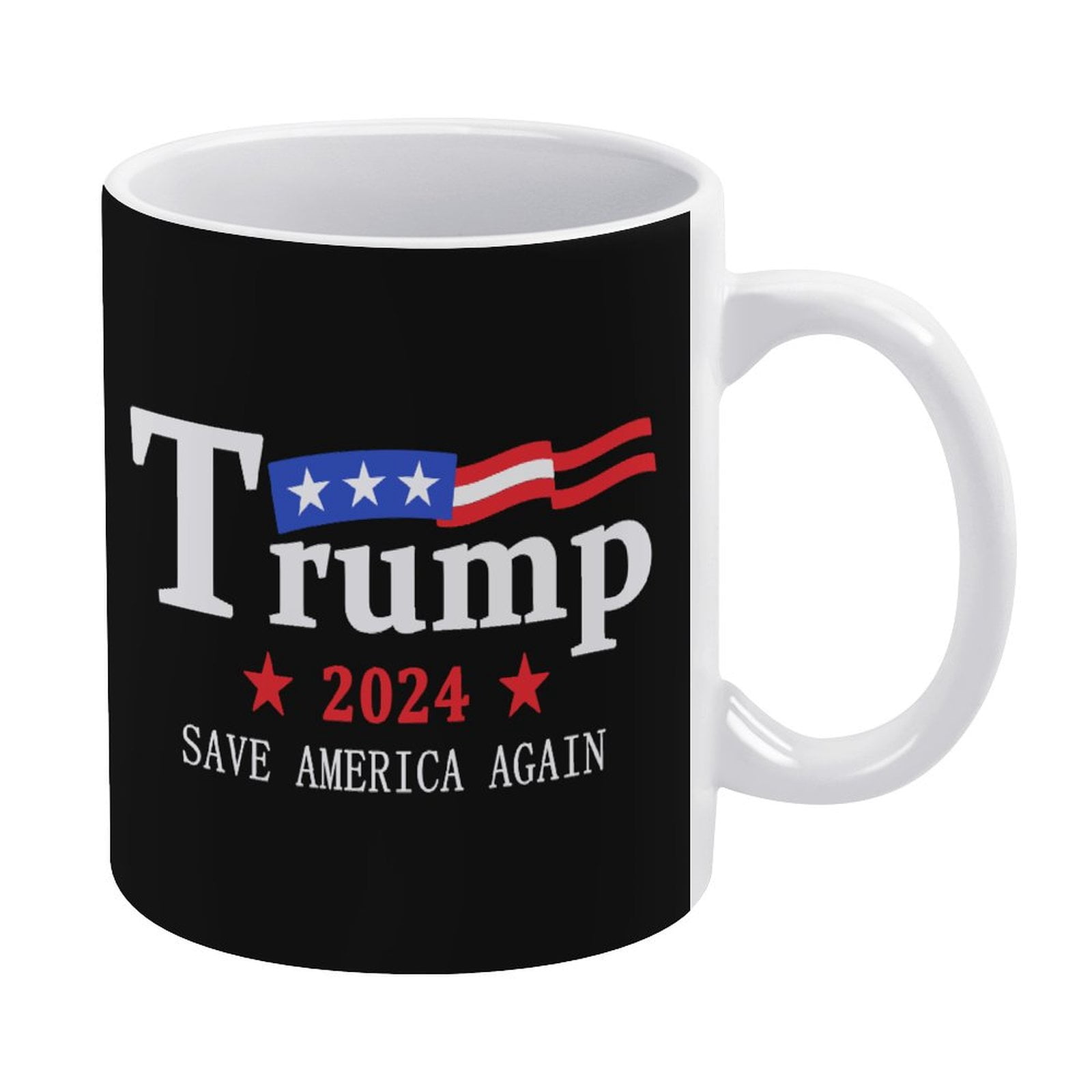 Trump 2024 USA Flag Save America Again 11oz Coffee Mug with Handles ...