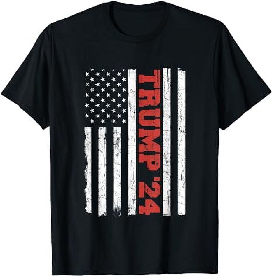Trump 2024 Vintage USA Flag President Election Republicans T-Shirt ...