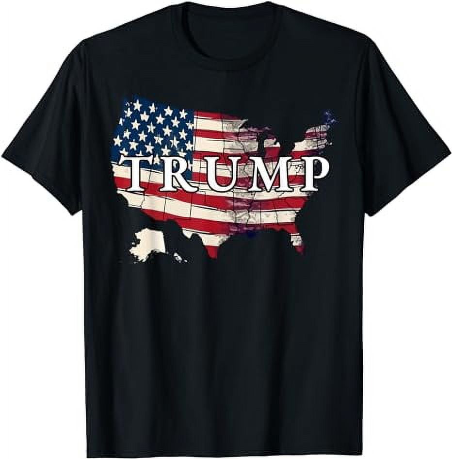 Trump 2024 Vote President USA Map Vintage Retro US Patriotic T-Shirt ...