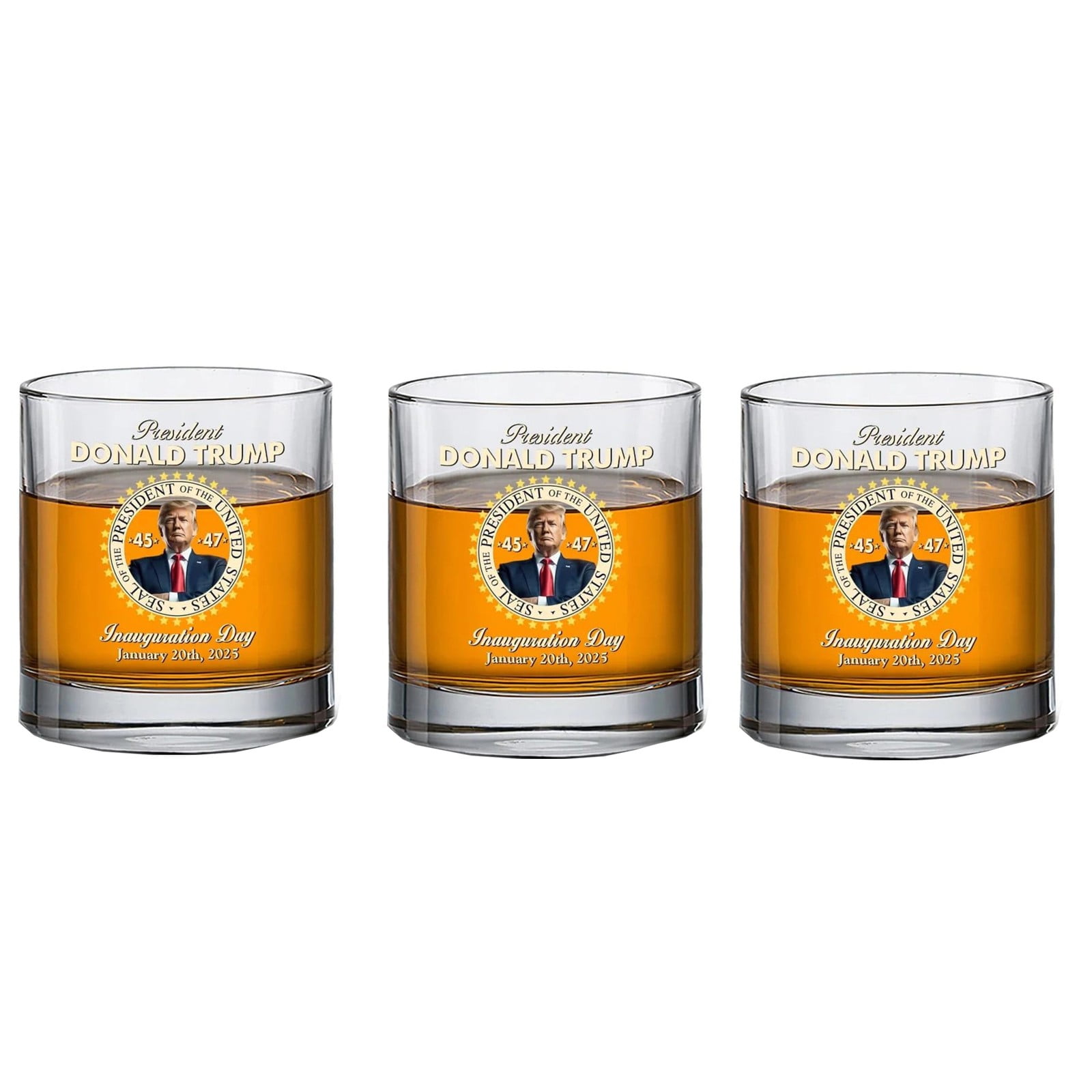 Trump 2025 Presidential 11Oz Whiskey Glass - Commemorative Inauguration ...