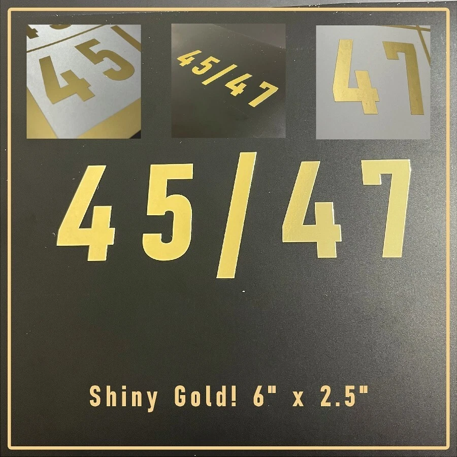 Trump 45 47 Large Shiny Gold Vinyl Decal Window Or Bumper Sticker 6" X ...