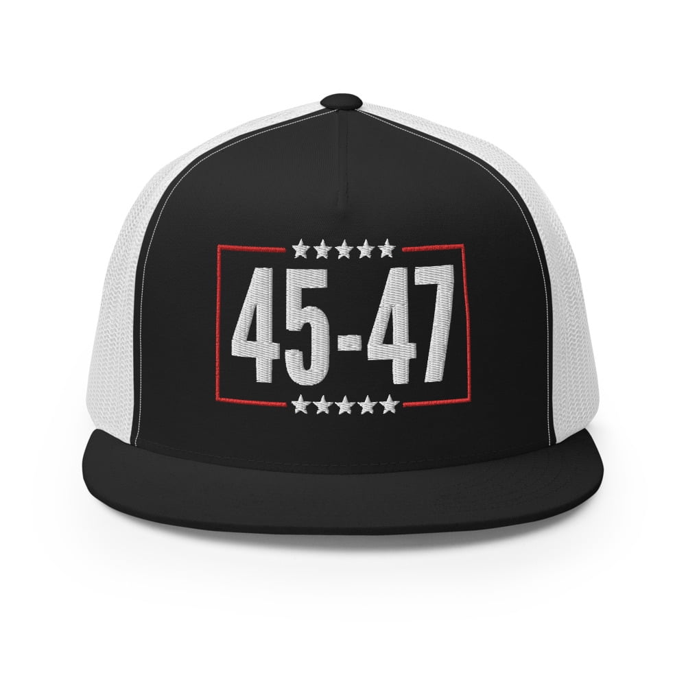 Trump 45 47 President hat, Embroidered Trucker Cap, Trump 2024 hat ...