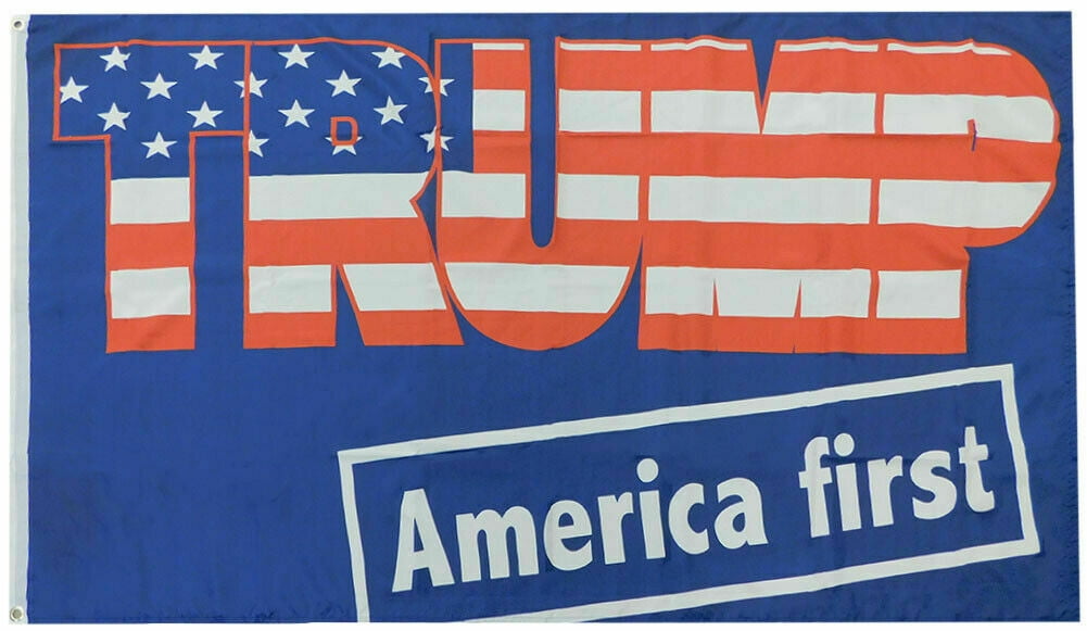 Trump America First Blue Premium 68D Woven Poly Nylon 4x6 4'x6' Flag ...