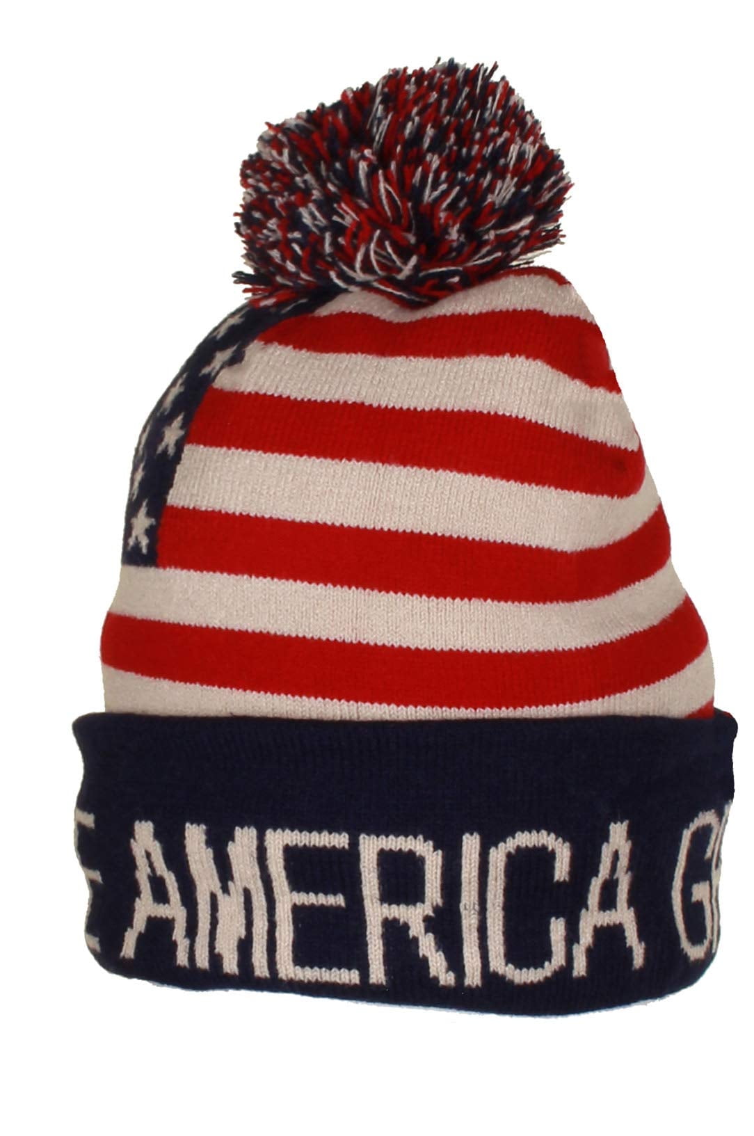 Trump Beanie Ski Cap Hat - Keep America Great Again, USA Flag Design ...