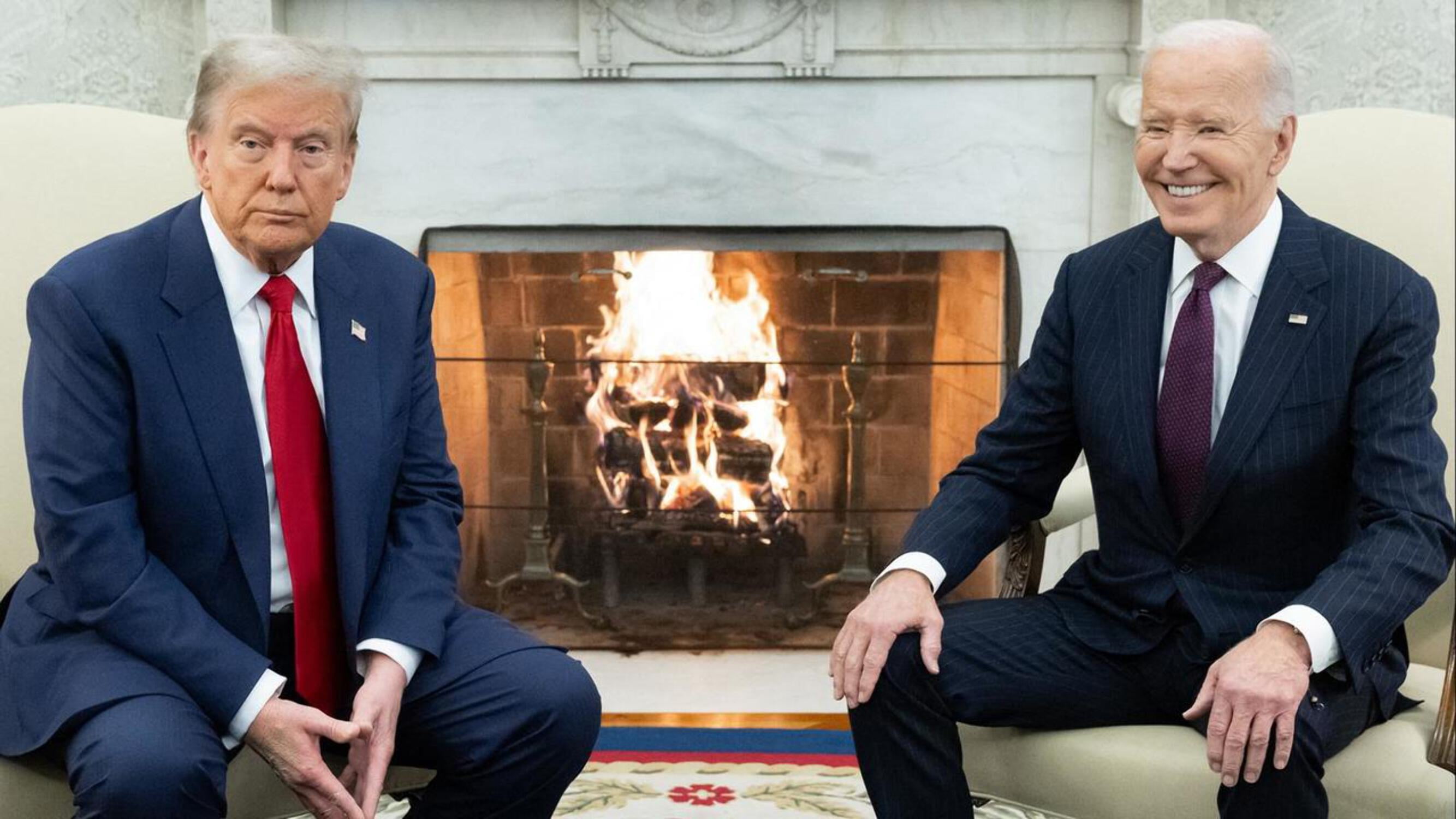 Trump Biden Smiling 2024 Meeting Glossy Poster Picture Photo Print ...