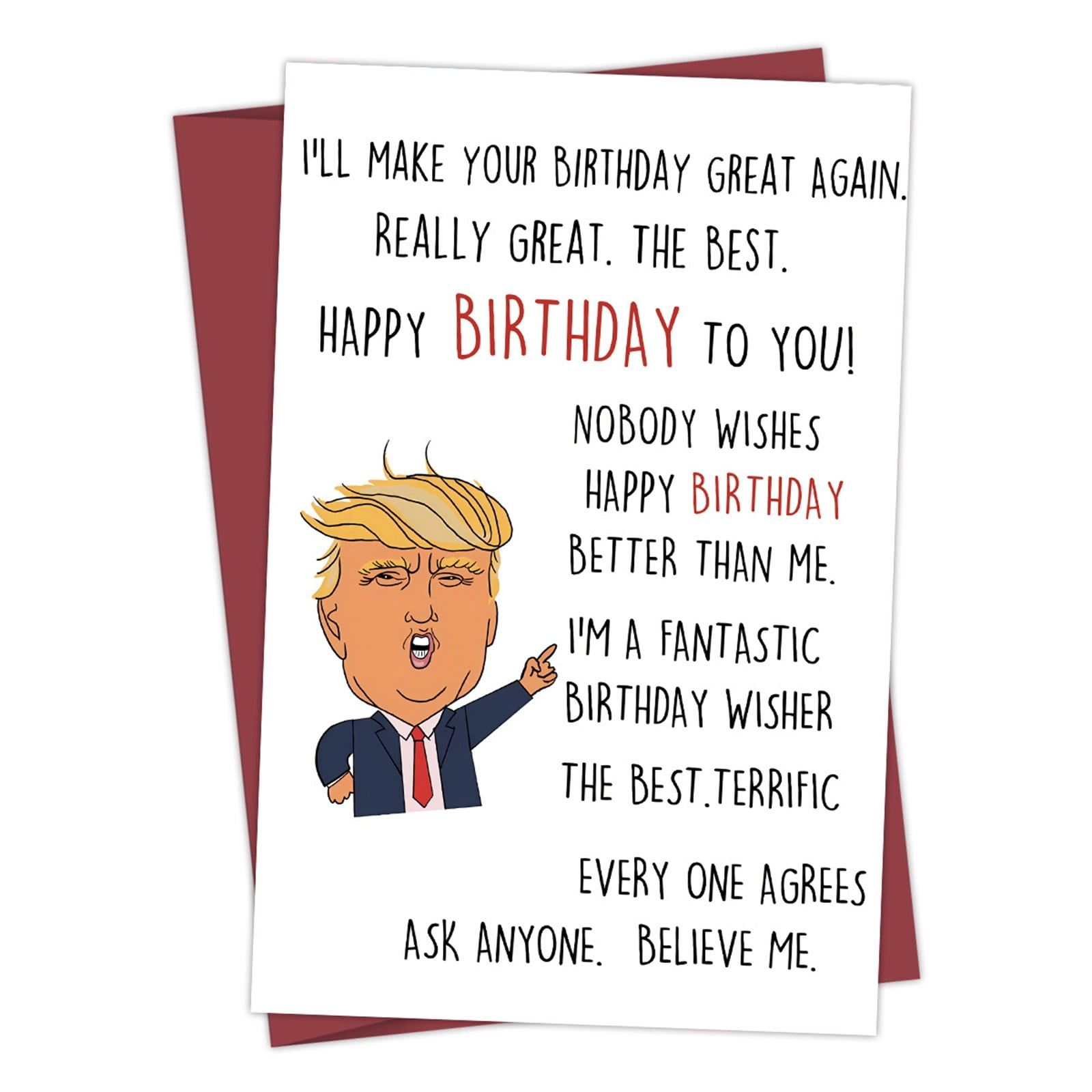 Trump Birthday Card, Funny Trump Bday Card, Humorous B-day Card ...