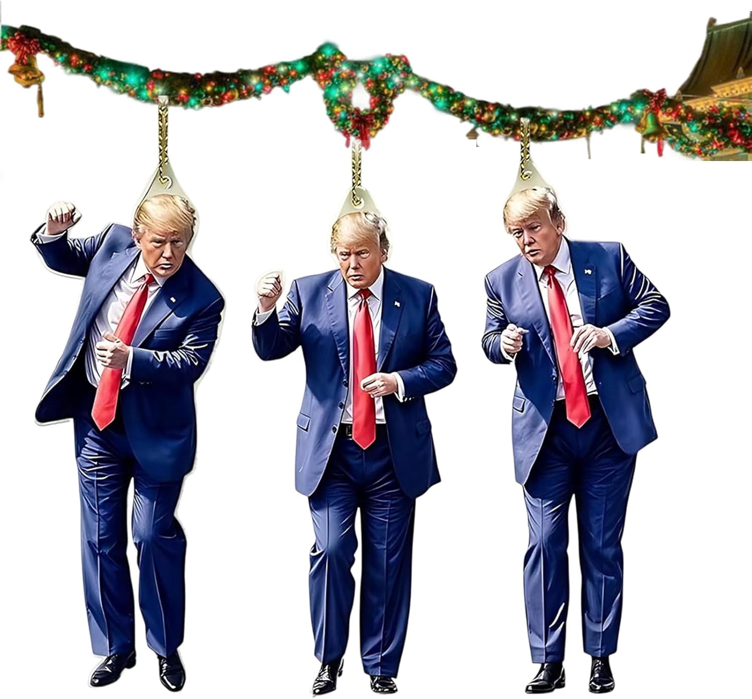 3 pcs Trump Christmas Ornaments 2024, Funny Dancing Politician ...