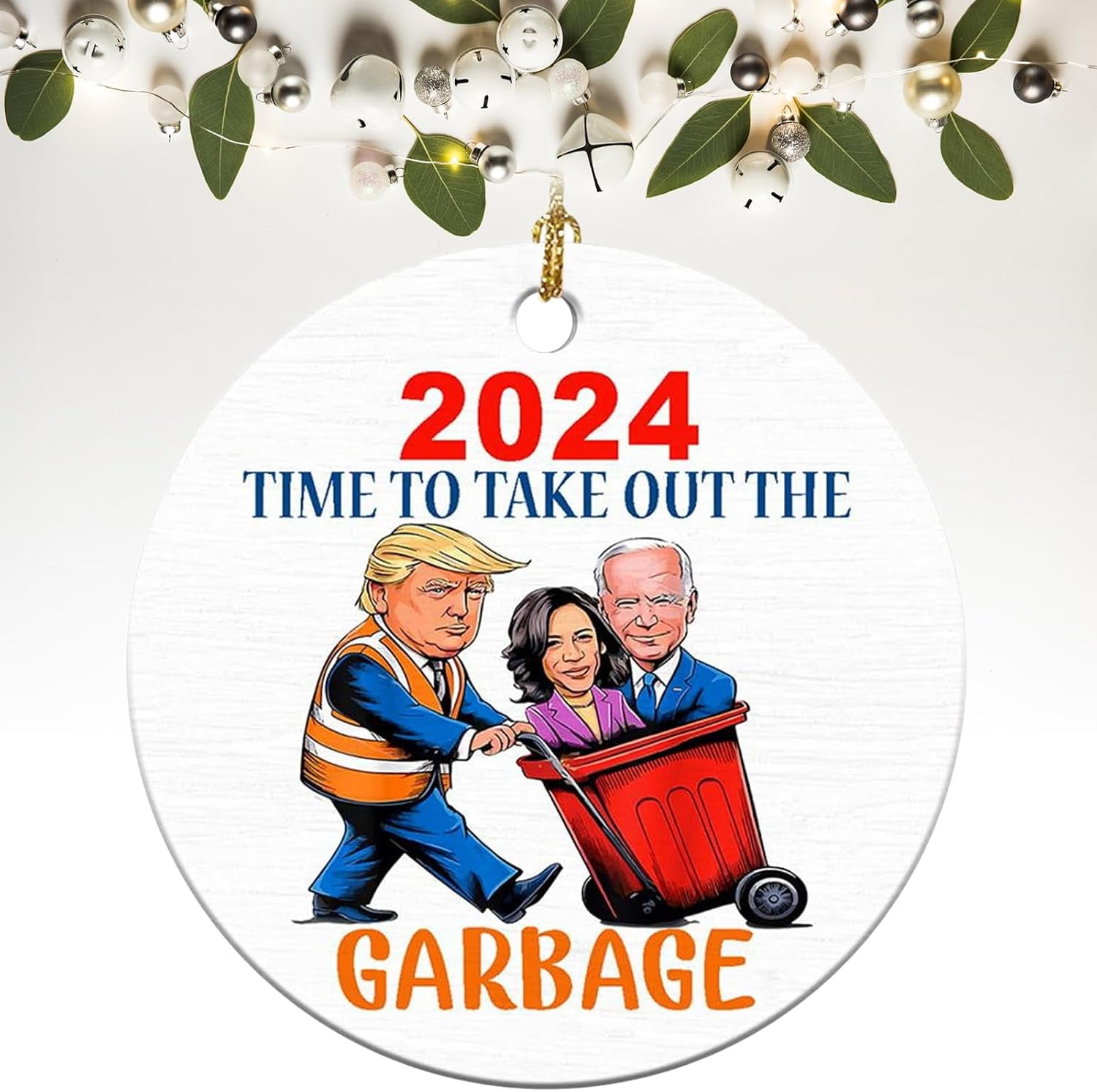 Trump Christmas Ornaments 2024 - Trump Garbage Truck 2024 Acrylic ...