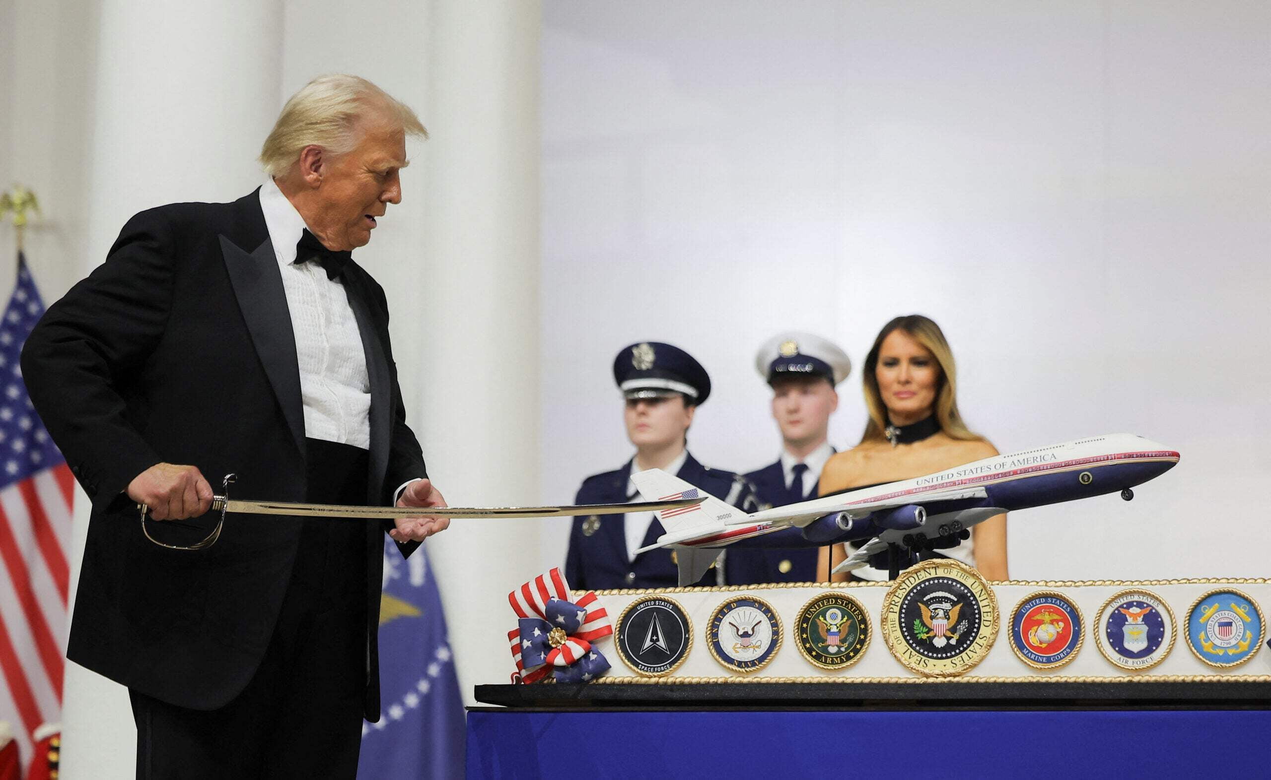 Trump Cutting Cake Sword USA Inaug 2025 POSTER PICTURE PHOTO PRINT ...