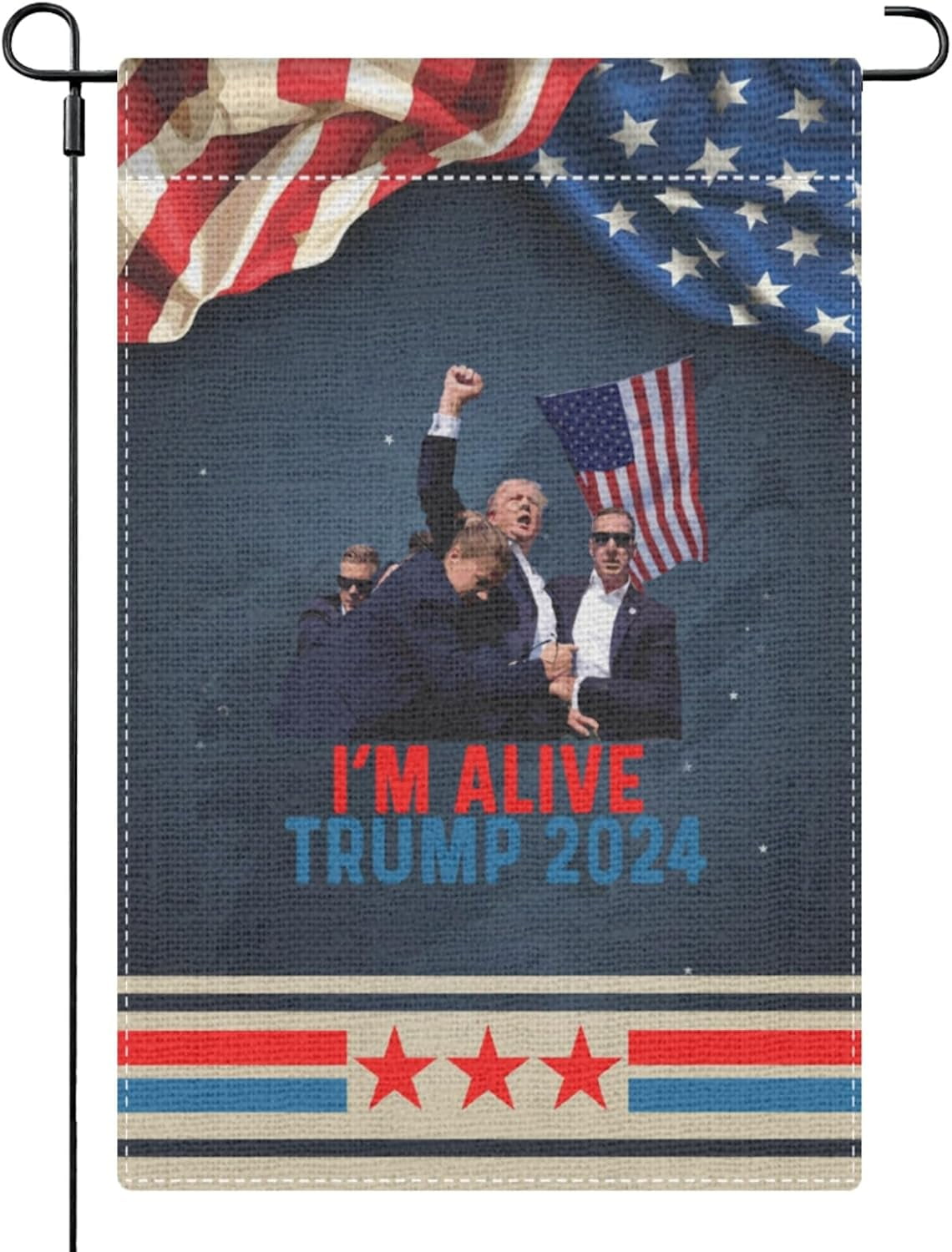 Trump Flag Im Alive Trump 2024 Flag Im Alive Trump 2024 Garden Flags ...
