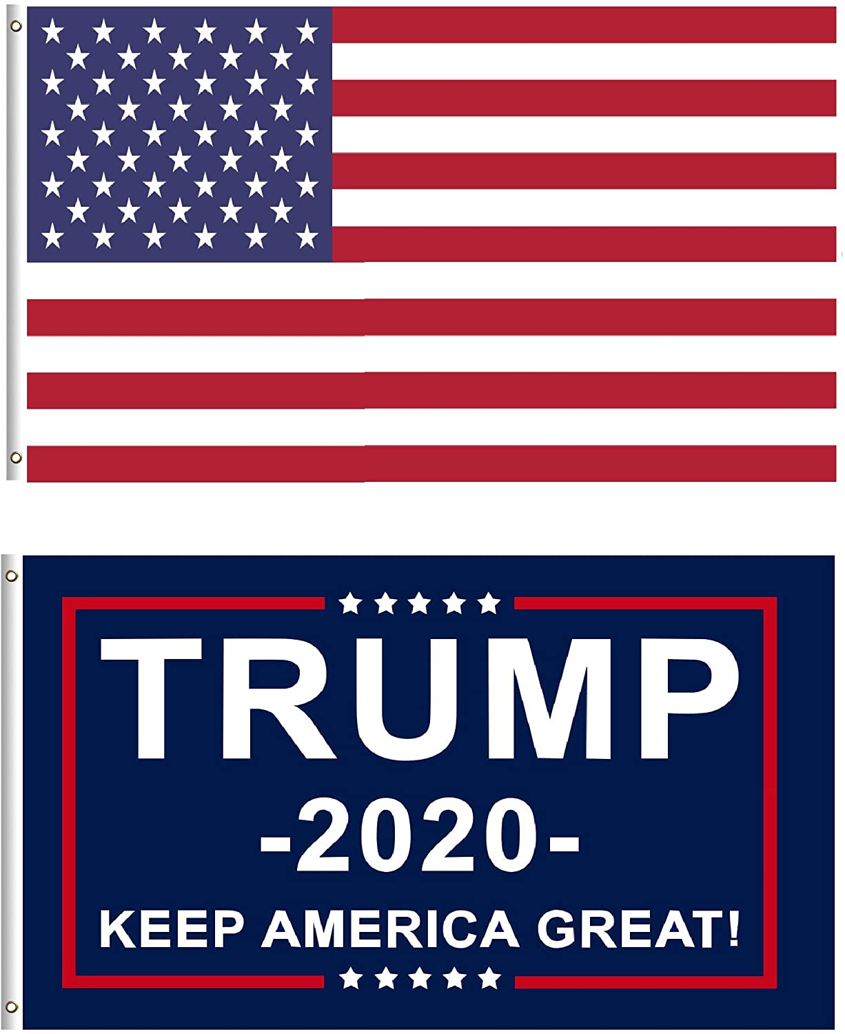 Two Donald Trump for President Flags Keep America Great Flag Go Trump ...