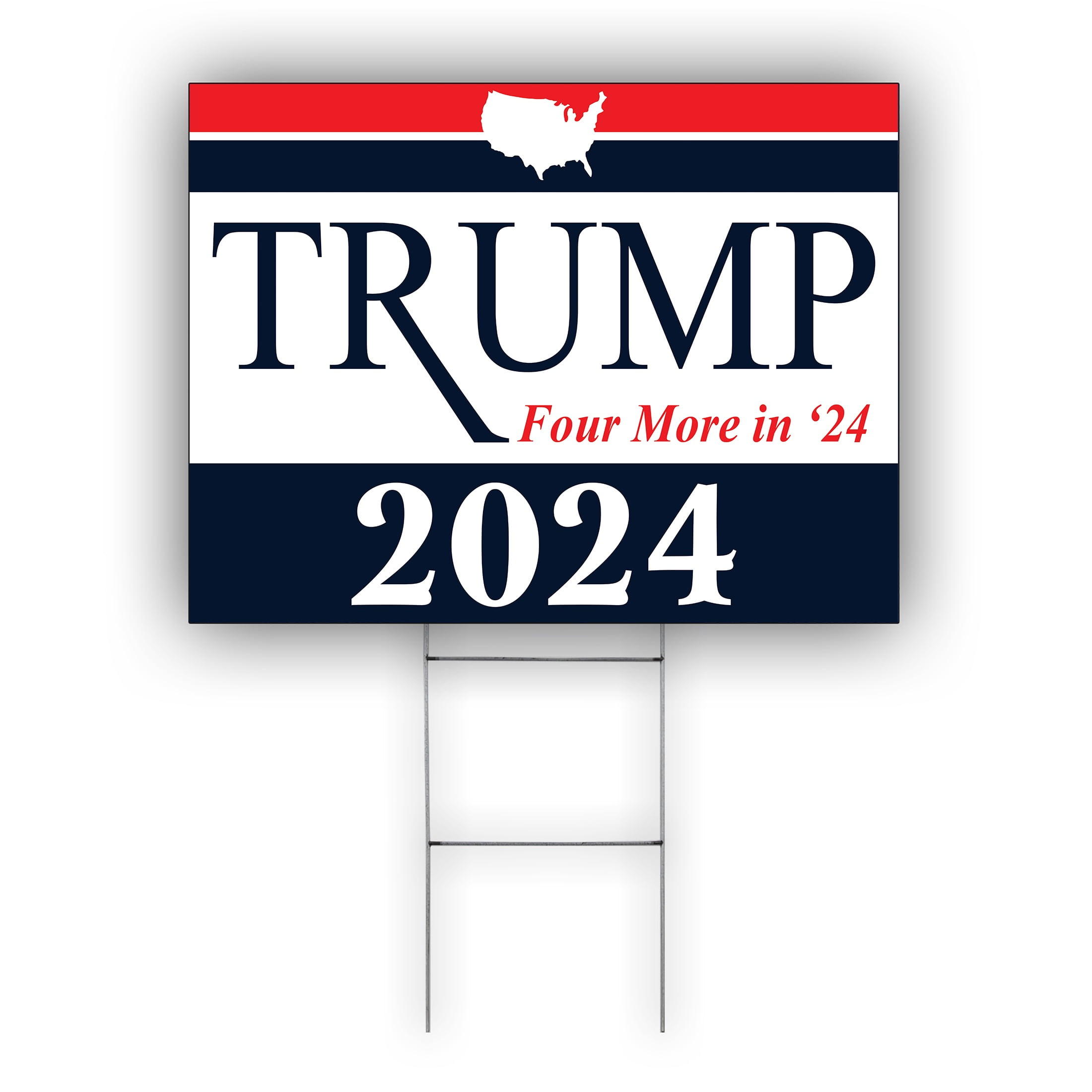 Trump Four More in 2024 Vote For President Coroplast Yard Sign With H ...