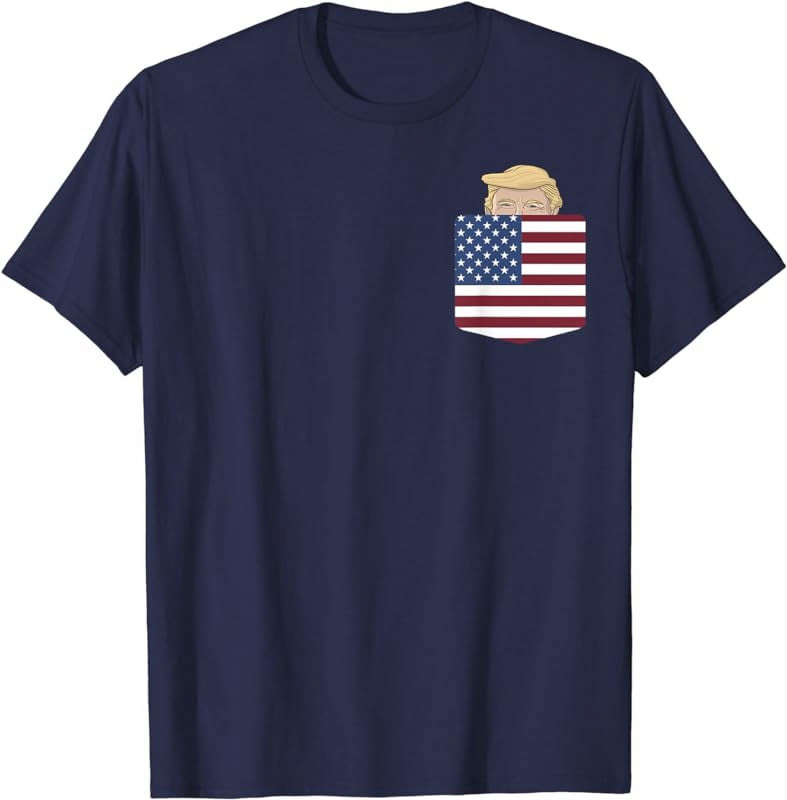 Trump In Your Pocket USA Funny Trump For 2024 Peeking Pocket T-Shirt ...