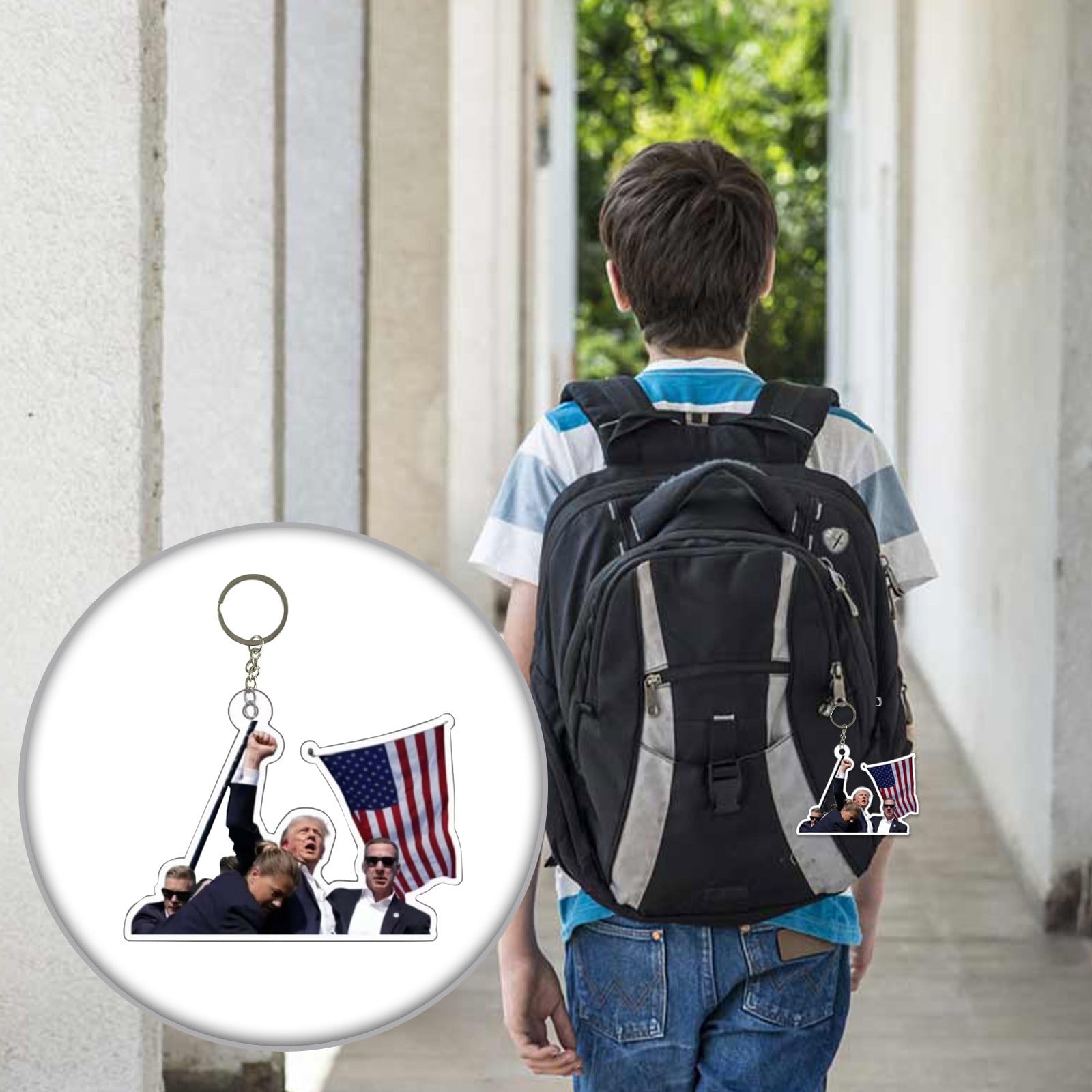 Trump Keychain MAGA 2024 Acrylic Car Backpack Keychain Hanging ...