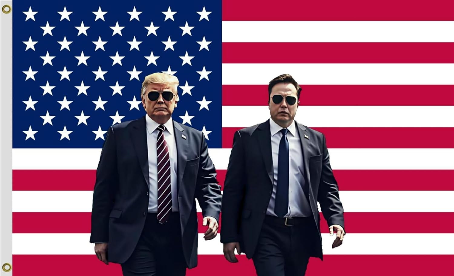 Trump and M-usk Flag 4X6FT, Trump Flag, Elon M-usk Flag,Double Stitched ...