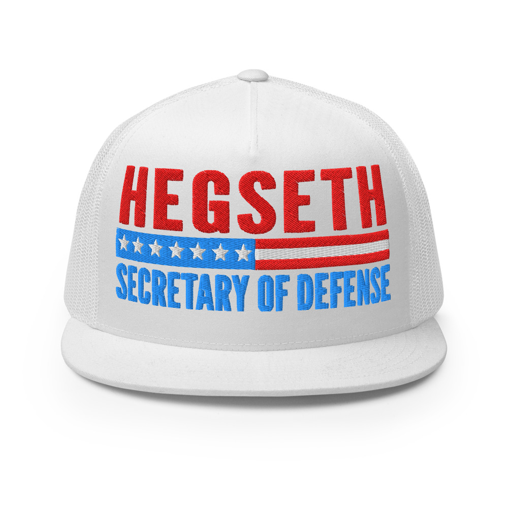 Trump MAGA Supporter Embroidered Trucker Cap, Pete Hegseth Secretary of Defense (White ...