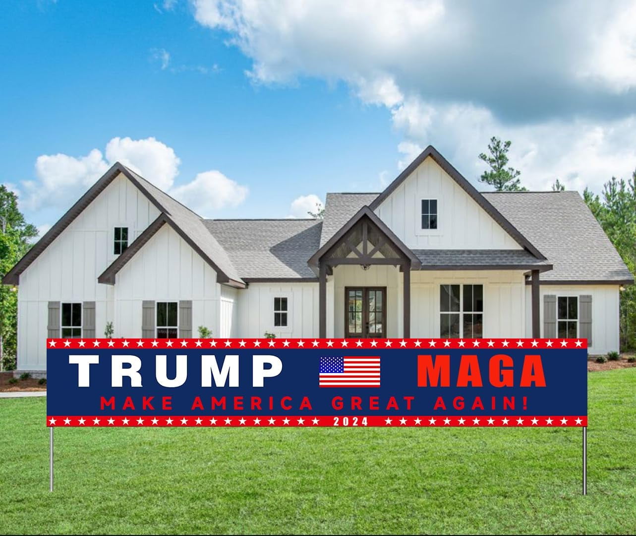 Trump Maga 2024 For President Campaign Large Banner Sign Flag with ...