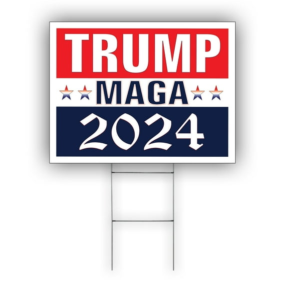 Trump Maga 2024 Vote For USA President Coroplast Yard Sign With H Stake ...