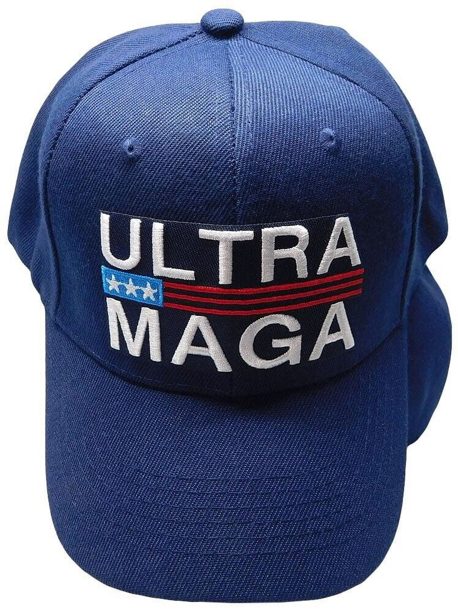 Trump Navy Blue Poly Cotton Adjustable Embroidered Cap Hat - Walmart.com