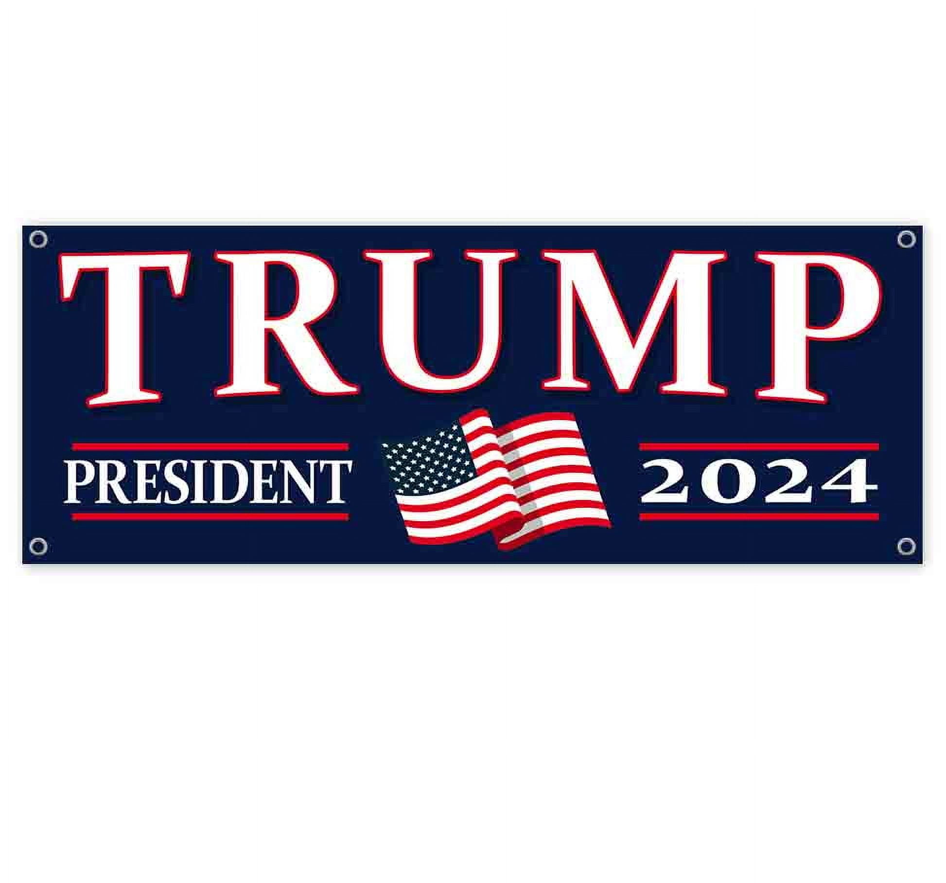 Trump President 2024 13 oz Vinyl Banner With Metal Grommets - Walmart.com