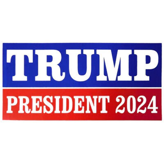 Trump President 2024 RWB White Border 3.75”x7.5” Vinyl Bumper Sticker ...