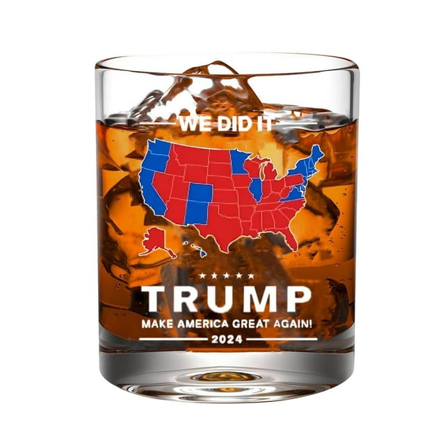 Trump-Themed Christmas Decor Items Glasses Round Straight Mouth Whiskey ...