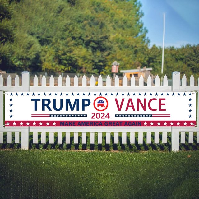Trump Vance 2024 Banner, Donald Trump J.D. Vance For President 2024 ...