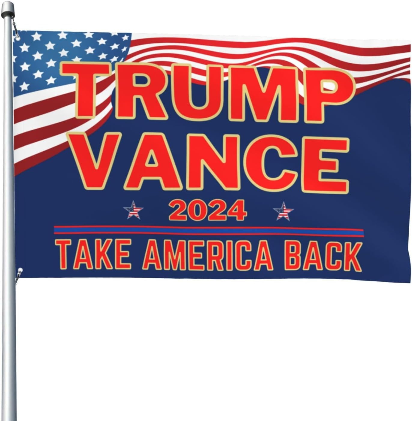 Trump-Vance 2024 Flag 4x6 Donald Trump 2024 President J D-Vance Ake Save American Back Flag 4x6 ...