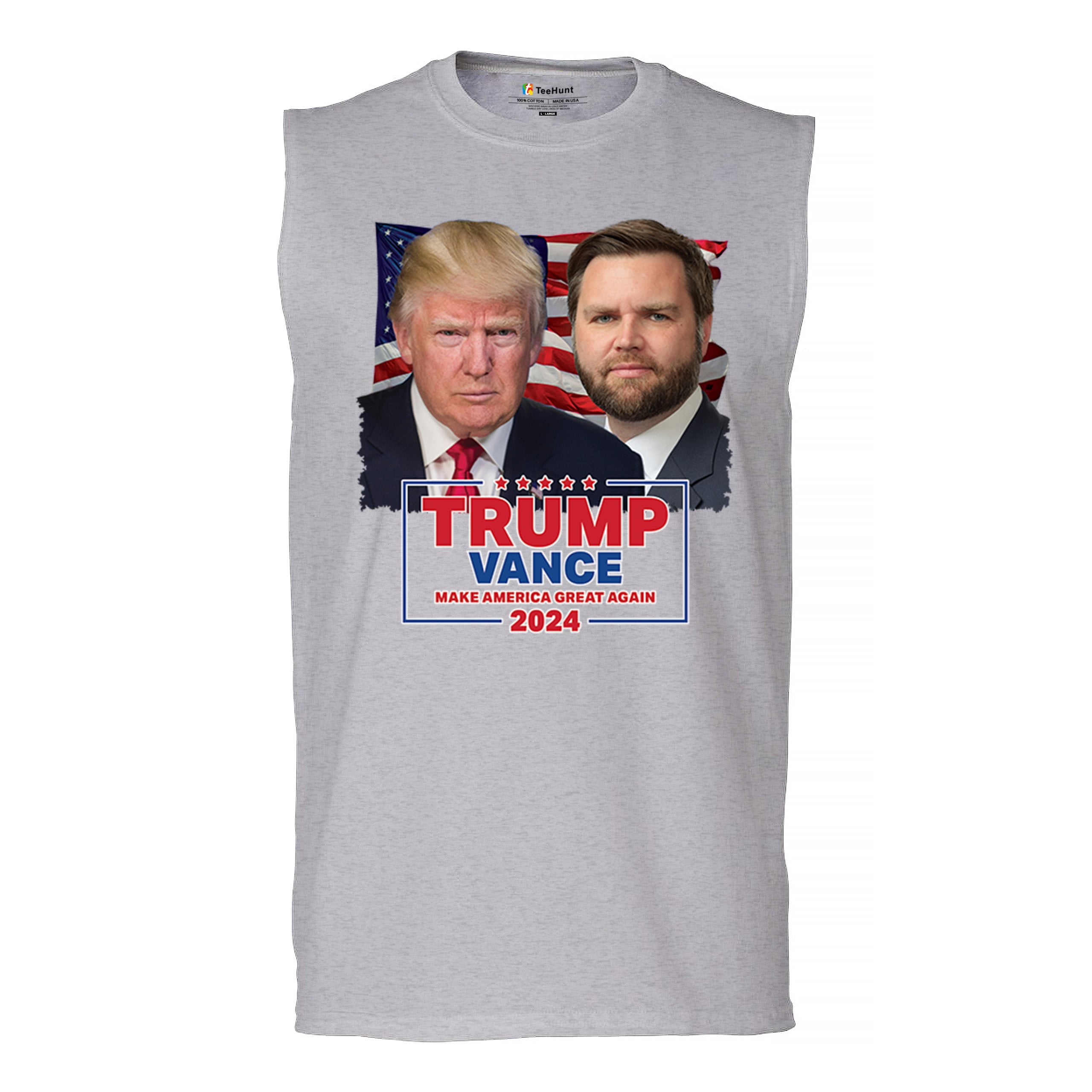 Trump Vance 2024 Portrait Muscle Shirt MAGA Make America Great Again ...