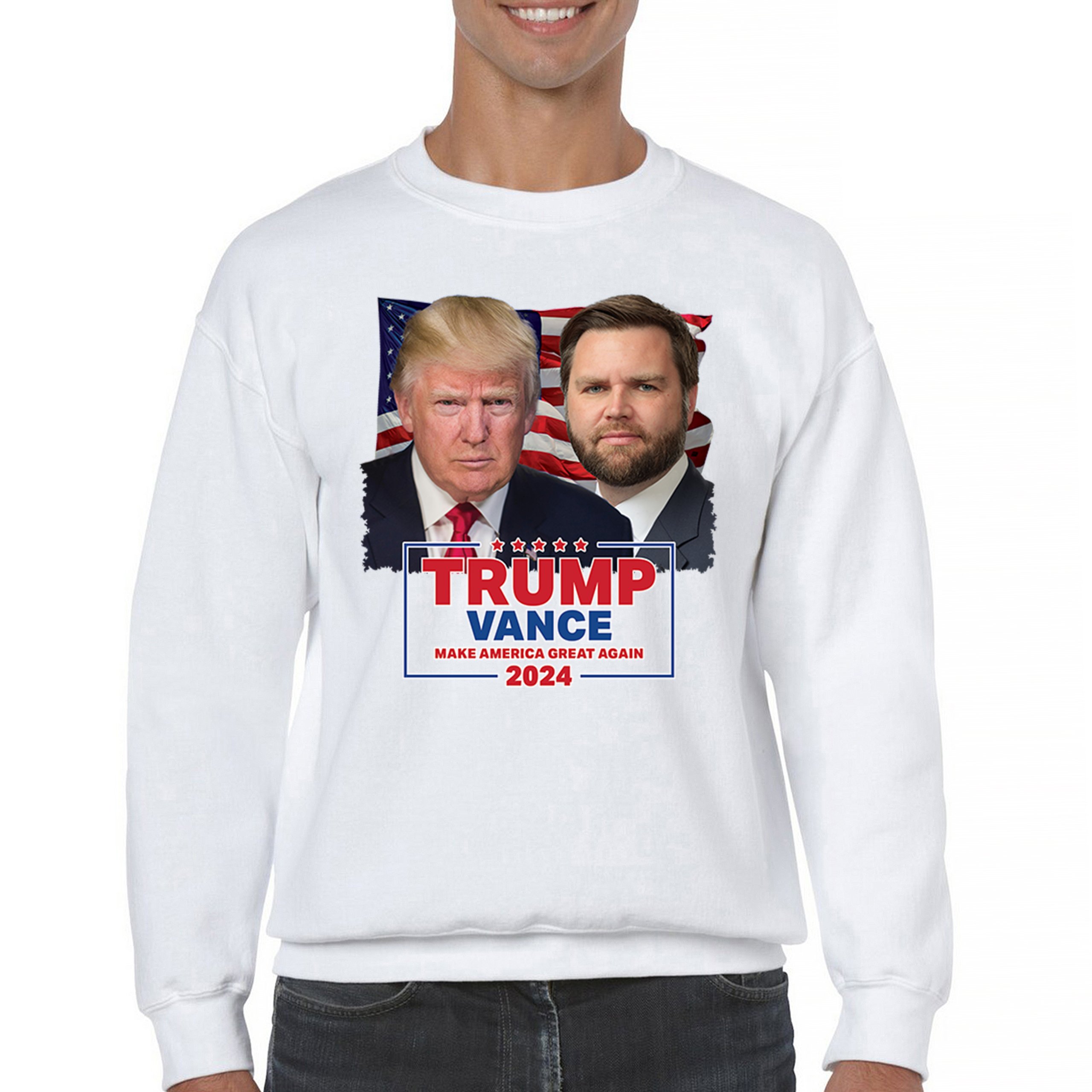 Trump Vance 2024 Portrait Sweatshirt MAGA Make America Great Again ...